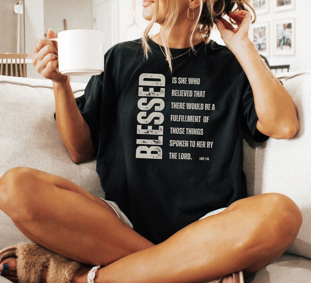 Blessed is She Christian T-shirt, Garment-dyed Comfort Colors Tee - Etsy