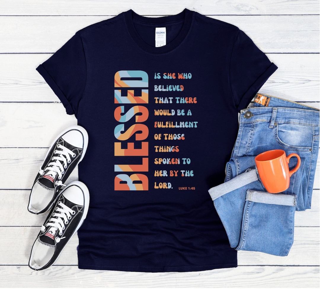 Blessed is She Christian Colorful Faith Inspired T-shirt, Gift for Her ...
