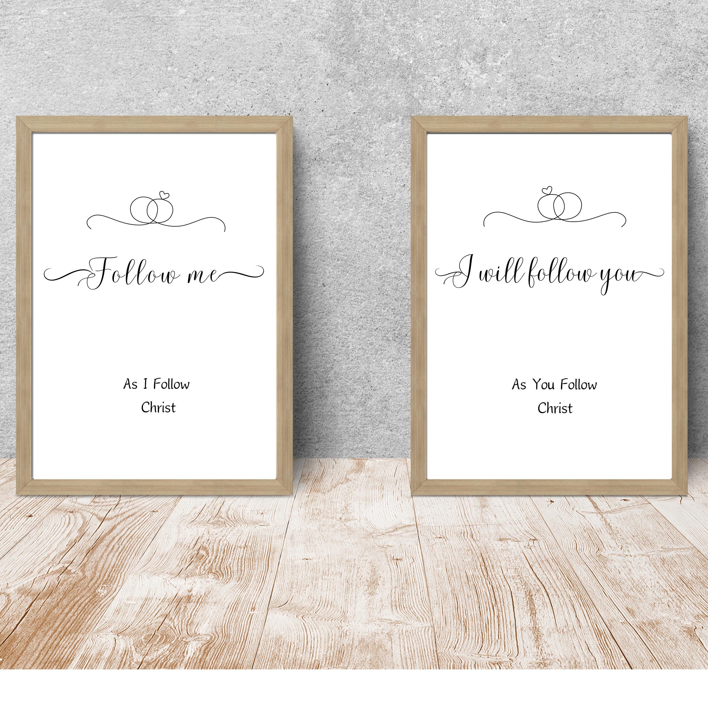 Follow Christ Bride and Groom Digital Artwork, Husband & Wife Christian ...