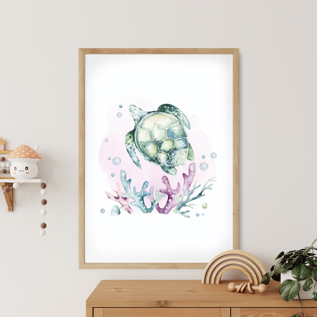 Nursery Poster Turtle A4 Children's Poster Nursery Poster - Etsy