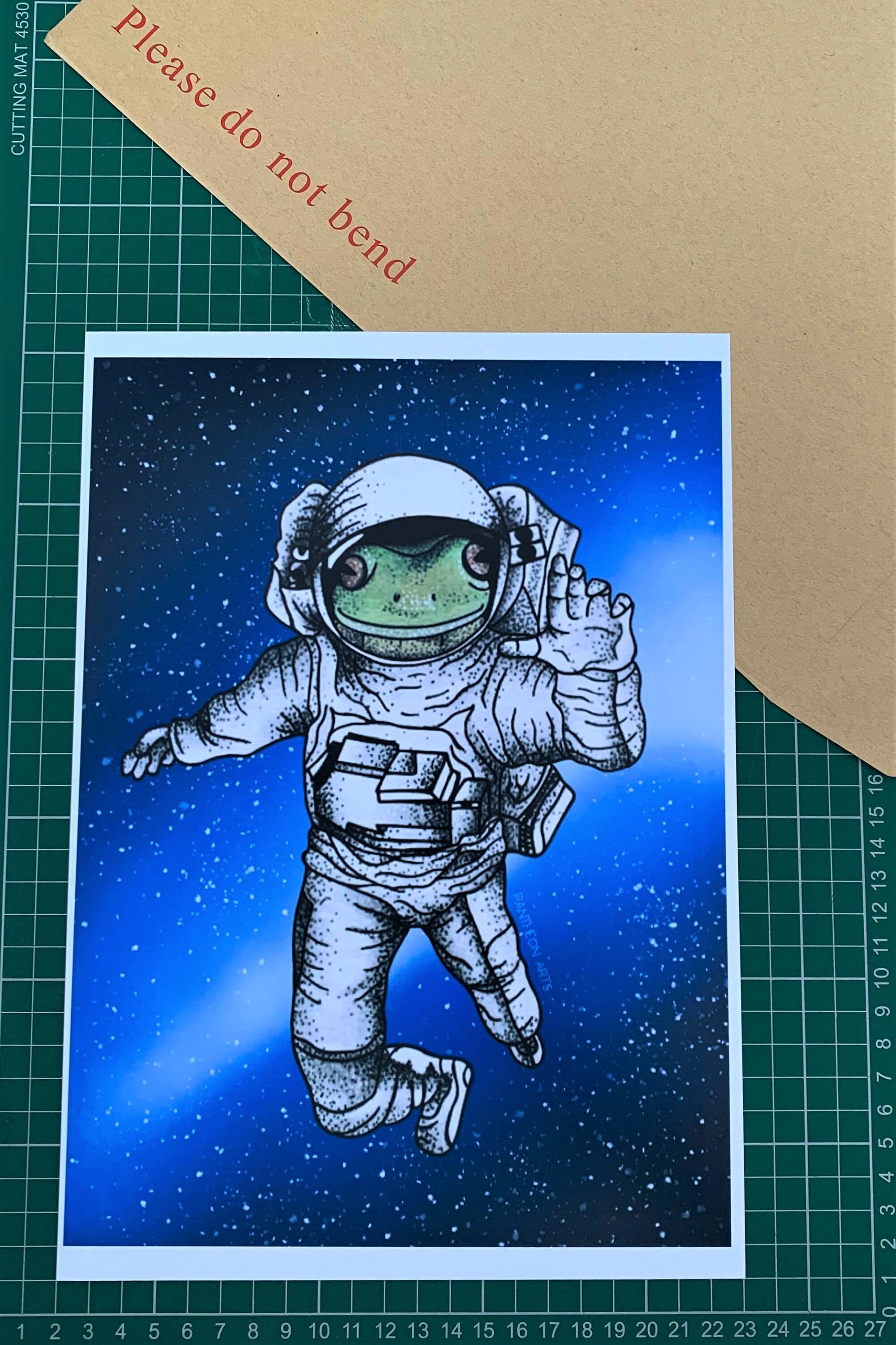 Space Frog Astronaut Print Ink Drawing Digital Art Print | Etsy