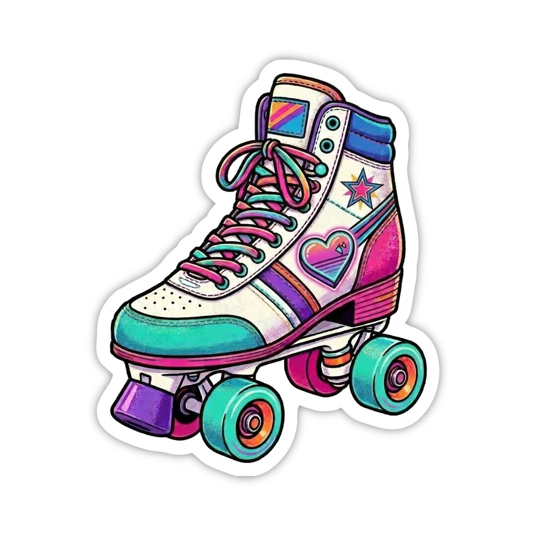 80s Retro Roller Skate Sticker (appr. 2x2 Inches) - Etsy