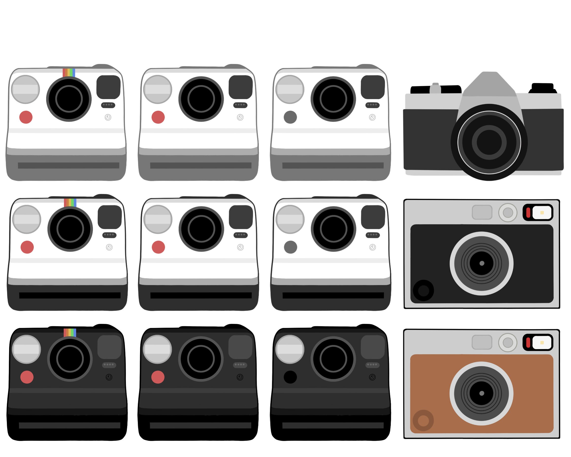 Film Camera Clipart | Instax, Polaroid, Pentax, Instant Film Camera ...