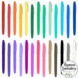 Flair Style Clipart Pens - Hand Drawn - Illustration - Doodle - Teacher ...