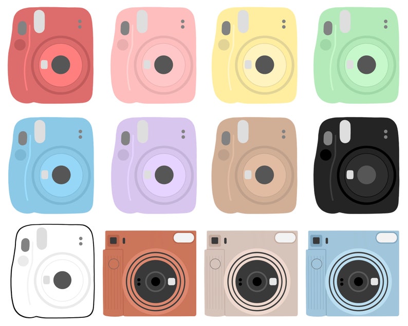 Film Camera Clipart | Instax, Polaroid, Pentax, Instant Film Camera ...