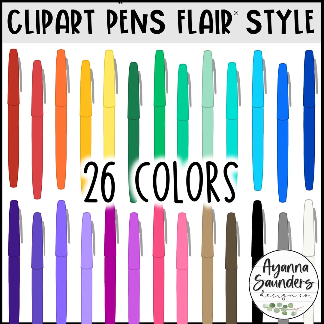 Flair Style Clipart Pens - Hand Drawn - Illustration - Doodle - Teacher ...
