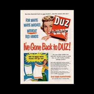 Retro 1951 Duz Detergent Magazine Ad - Etsy