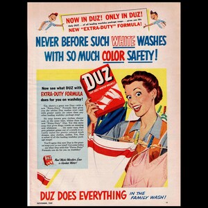 Retro 1949 Duz Detergent Magazine Ad - Etsy