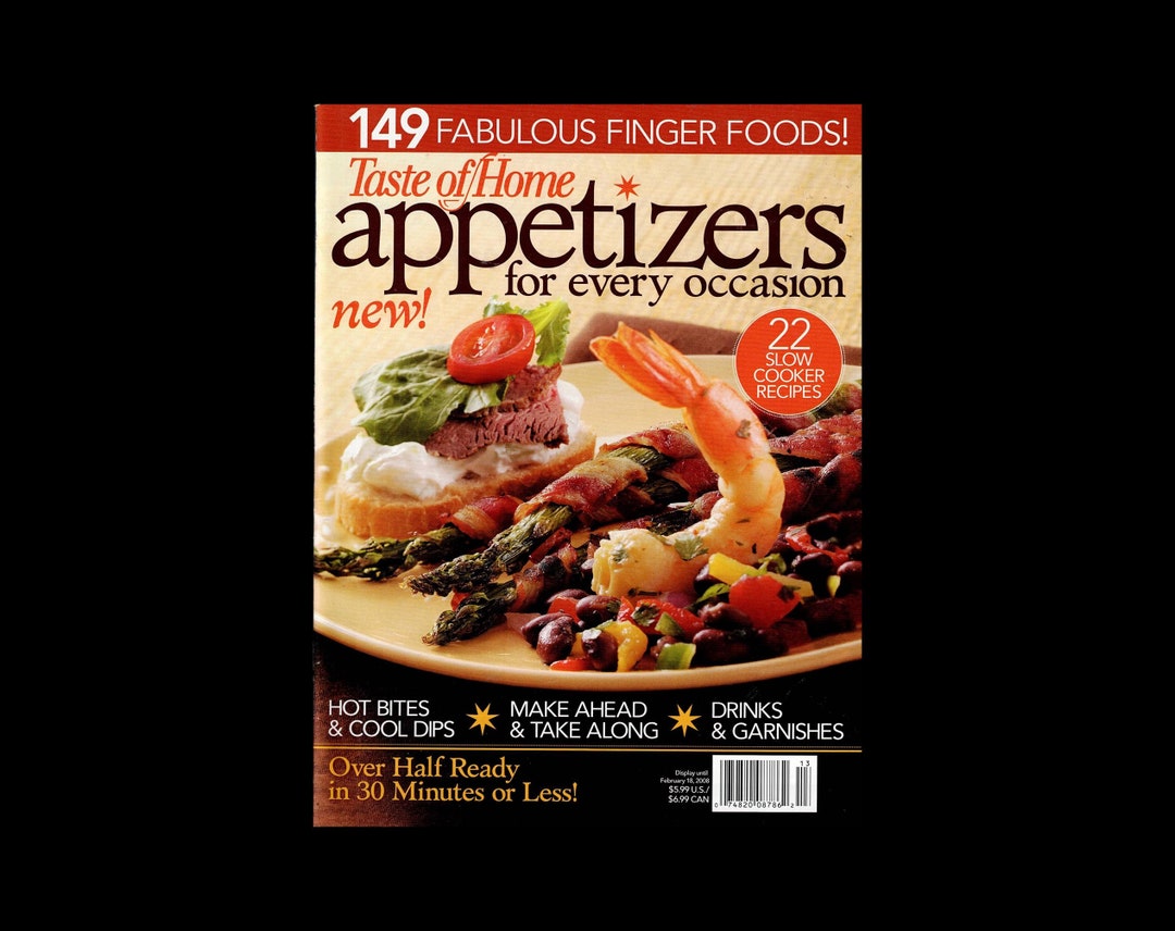 Taste of Home Appetizers for Every Occasion Magazine Cookbook - Etsy