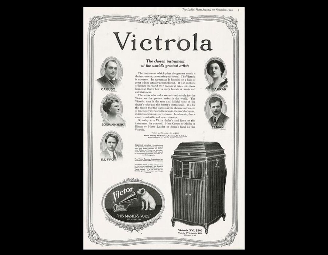 1920s Victor Victrola Talking Machine Magazine Ad, Over 100 Years Old ...