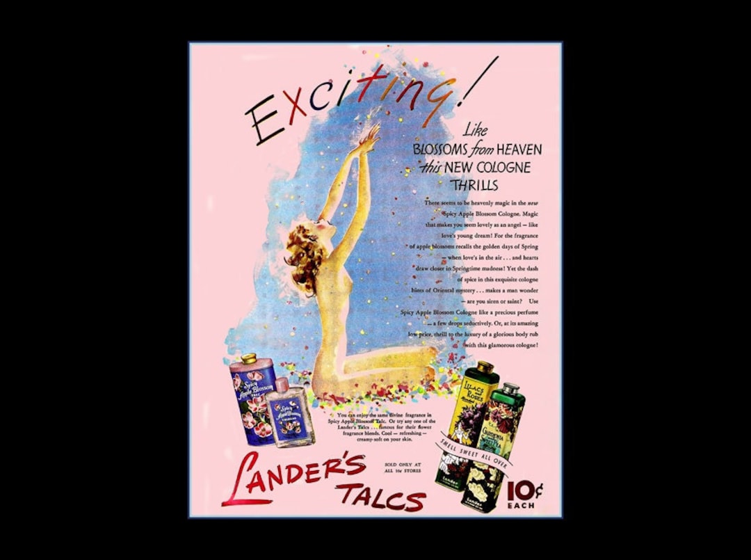1920s Lander's Talc Beauty Powder Cosmetics Poster Art Print: Makeup ...