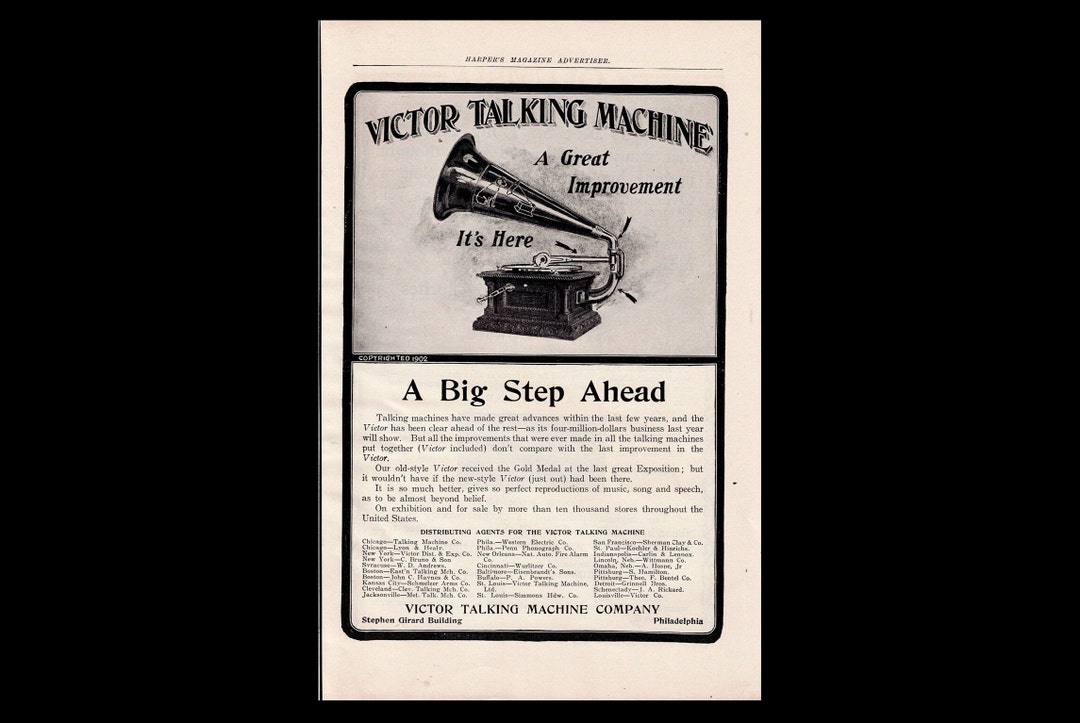 1903 Victor-victrola Talking Machine Magazine Ad - Etsy