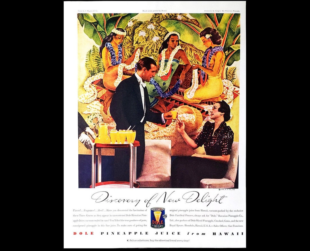 1936 Dole Pineapple Magazine Ad - Etsy
