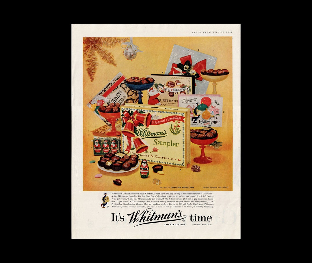 1959 Whitman's Chocolate Candy Magazine Ad, Sampler, Confections ...