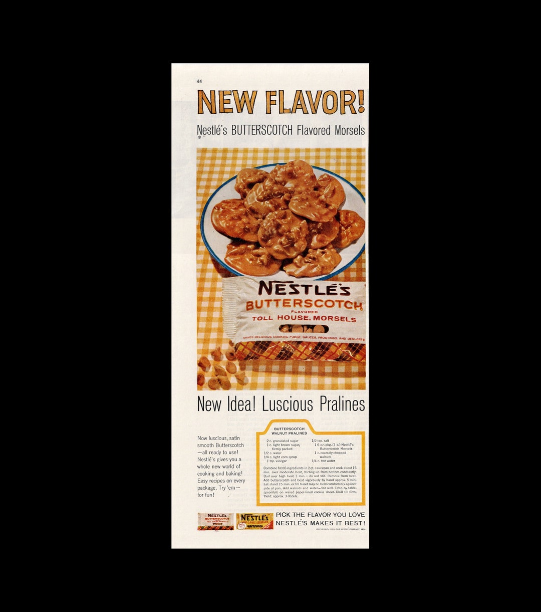 1959 Nestle's Butterscotch Toll House Morsels Magazine Ad - Etsy