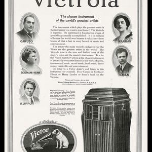 1920s Victor Victrola Talking Machine Magazine Ad, Over 100 Years Old ...