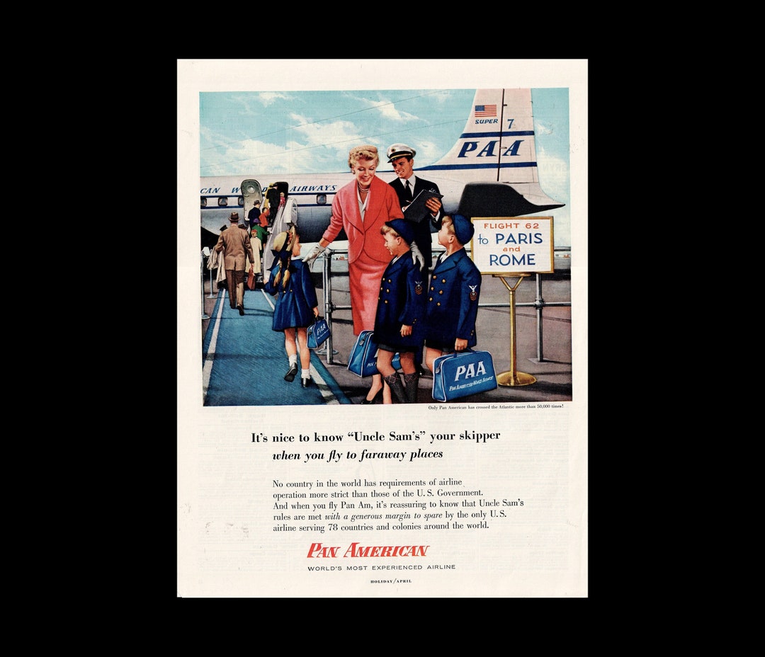 1955 Pan American Airlines Travel Magazine Ad - Etsy