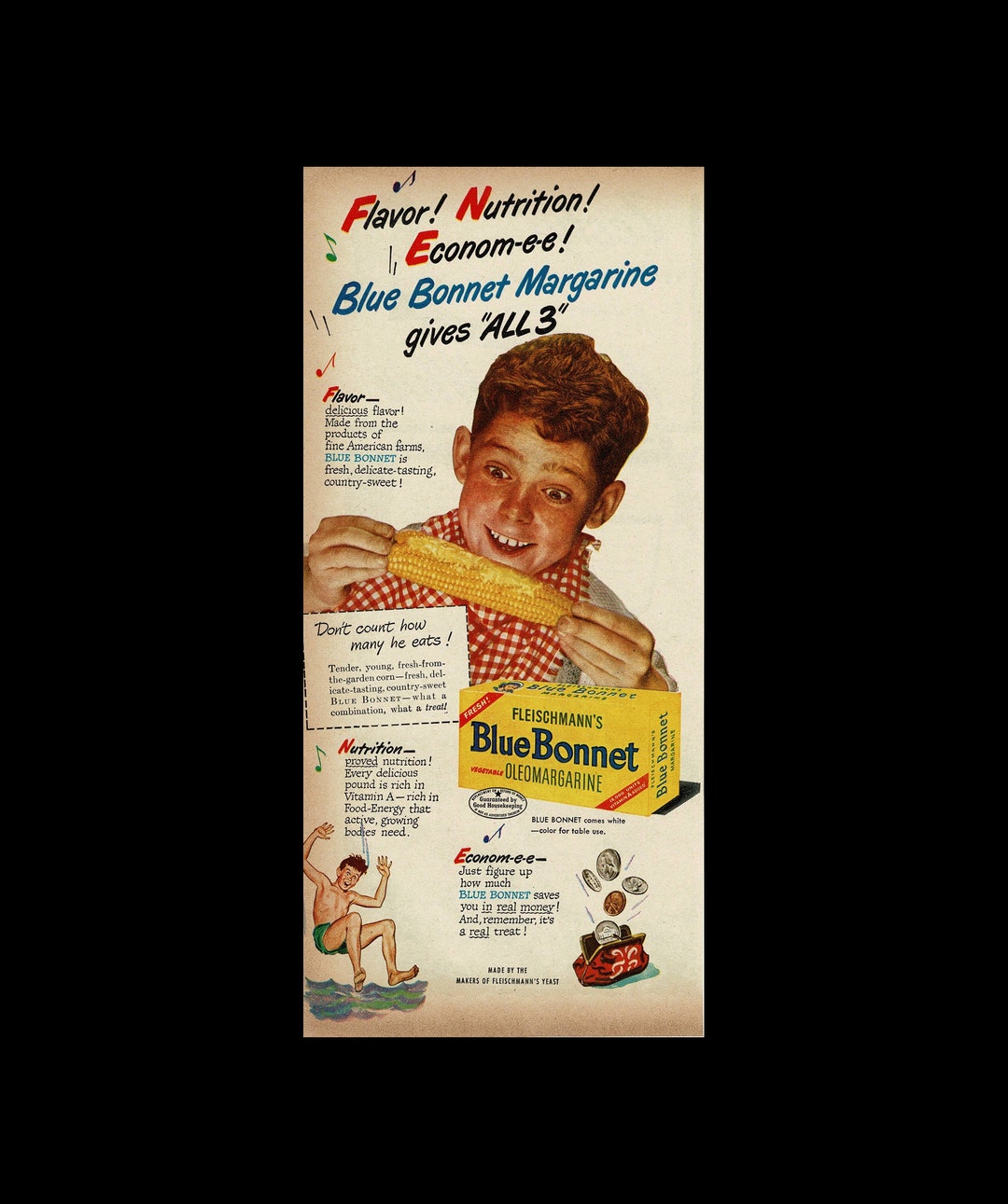 Original 1947 Blue Bonnet Sue Margarine Butter Magazine Ad - Etsy