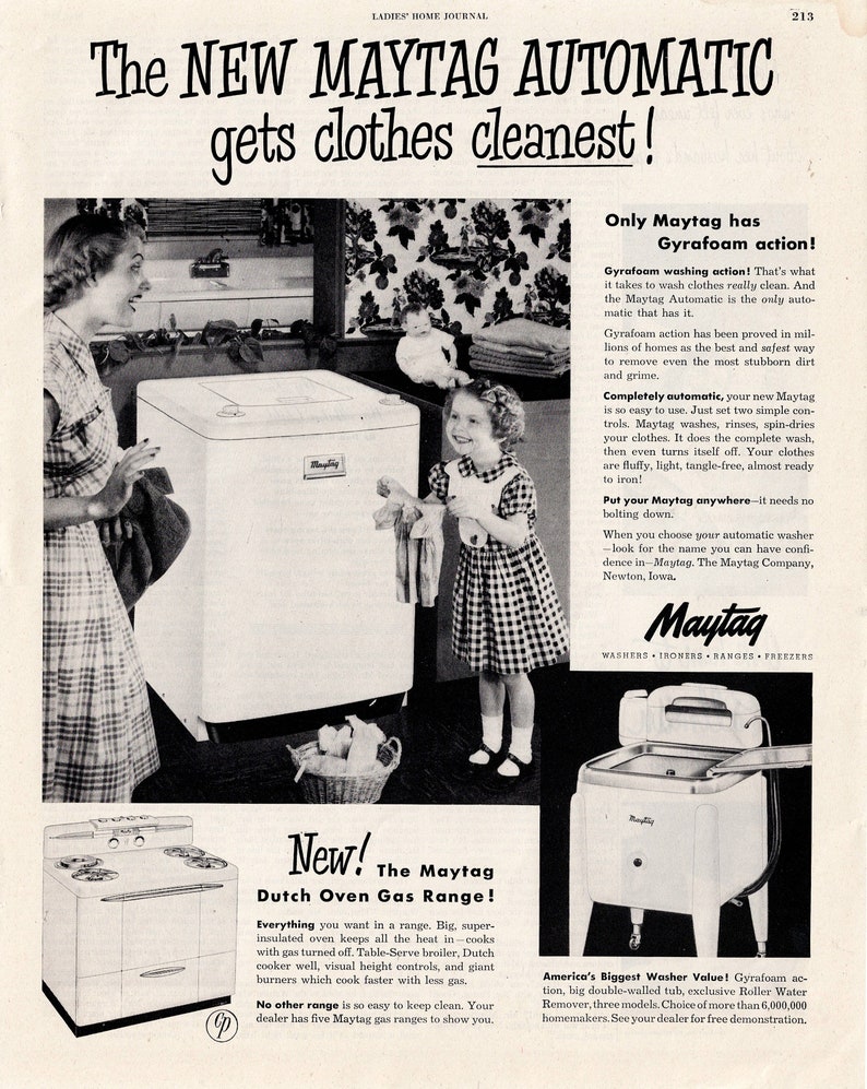 1951 Maytag Washer Retro Home Appliance Original Magazine Ad - Etsy