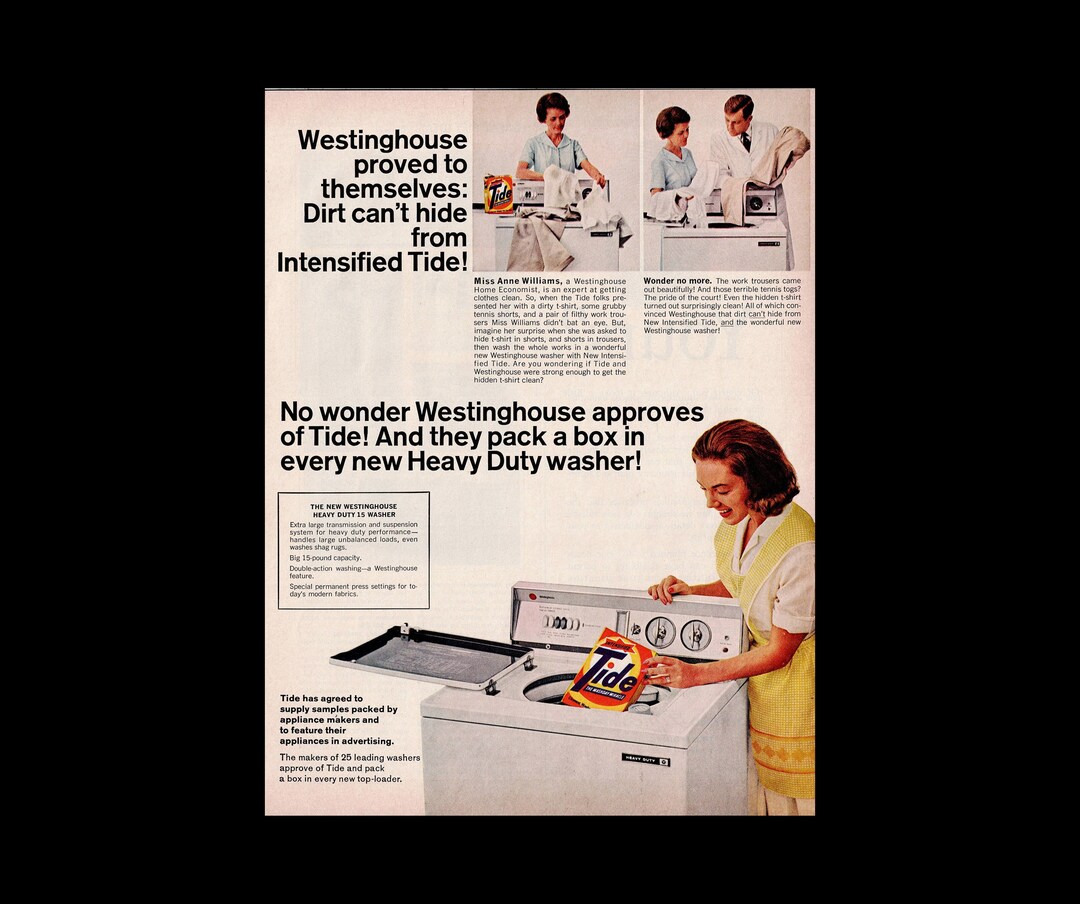 1966 Tide Proctor & Gamble Detergent Magazine Ad, Laundry Room Decor - Etsy
