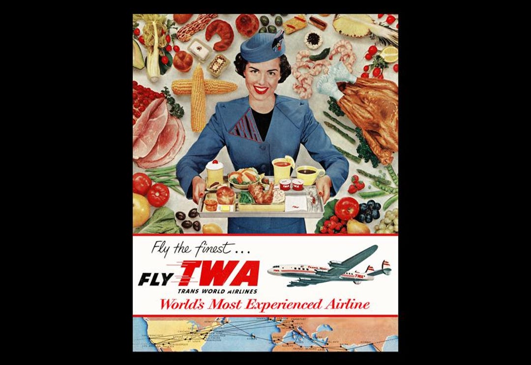 1950s TWA Trans World Airlines "finest Food in the Air" Retro Travel ...