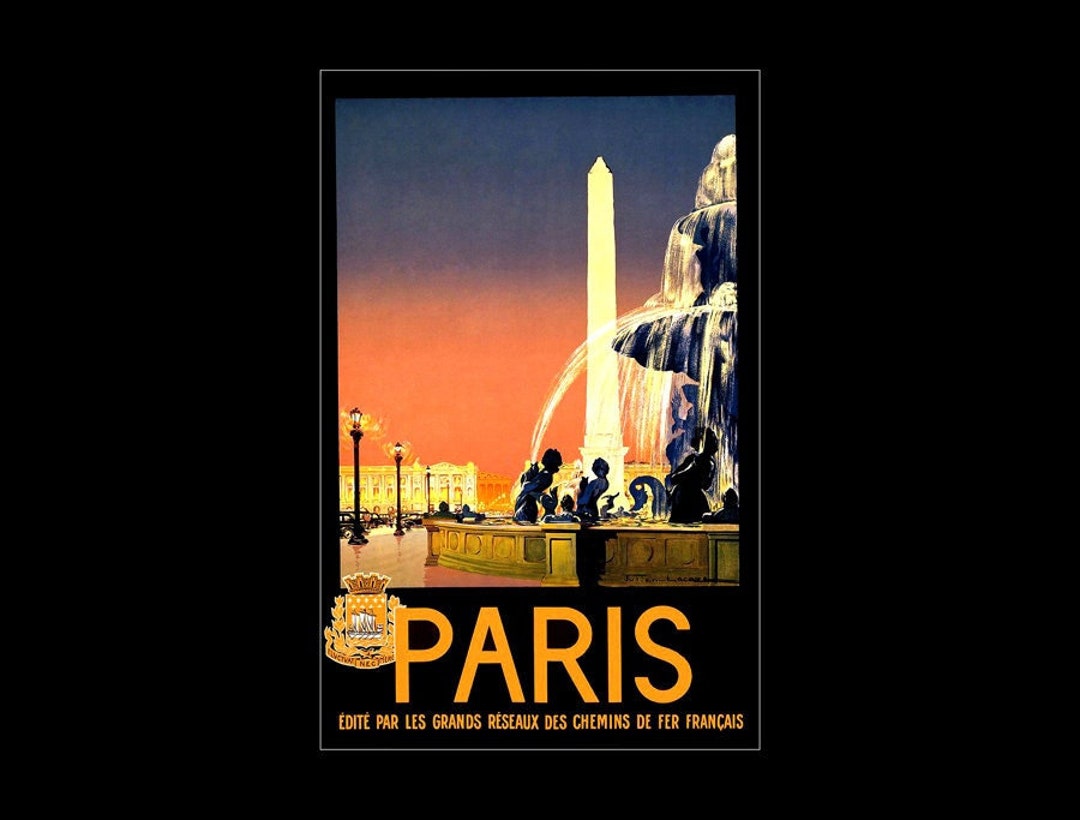 Paris France Travel Poster Retro Poster Art Print - Etsy