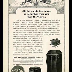 1914 Victor Victrola Talking Machine "worlds Best Music" Magazine Ad - Etsy