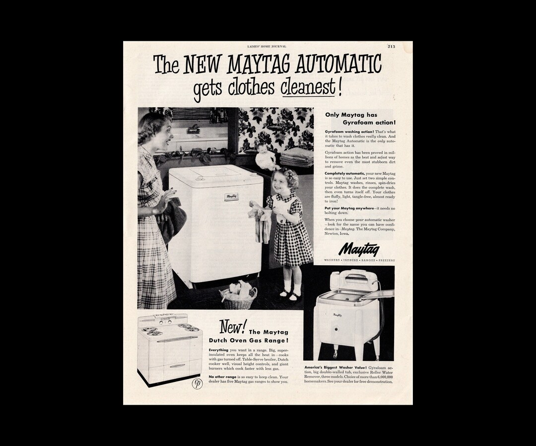 1951 Maytag Washer Retro Home Appliance Original Magazine Ad - Etsy