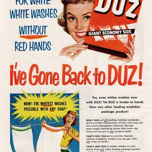Retro 1951 Duz Detergent Magazine Ad - Etsy