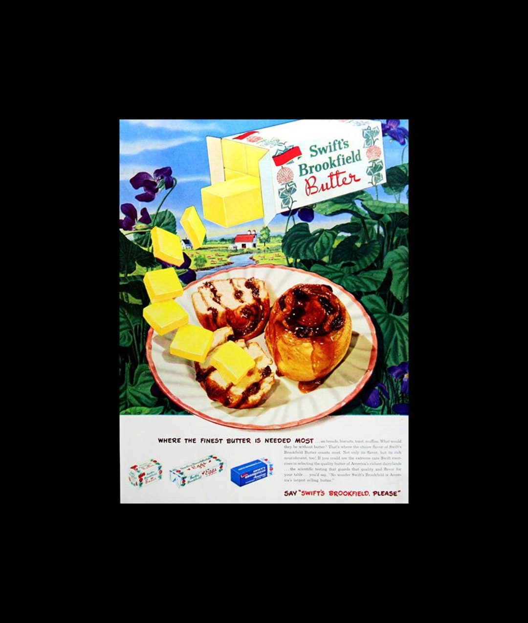 1947 Swift's Brookfield Farmhouse Butter Magazine Ad - Etsy