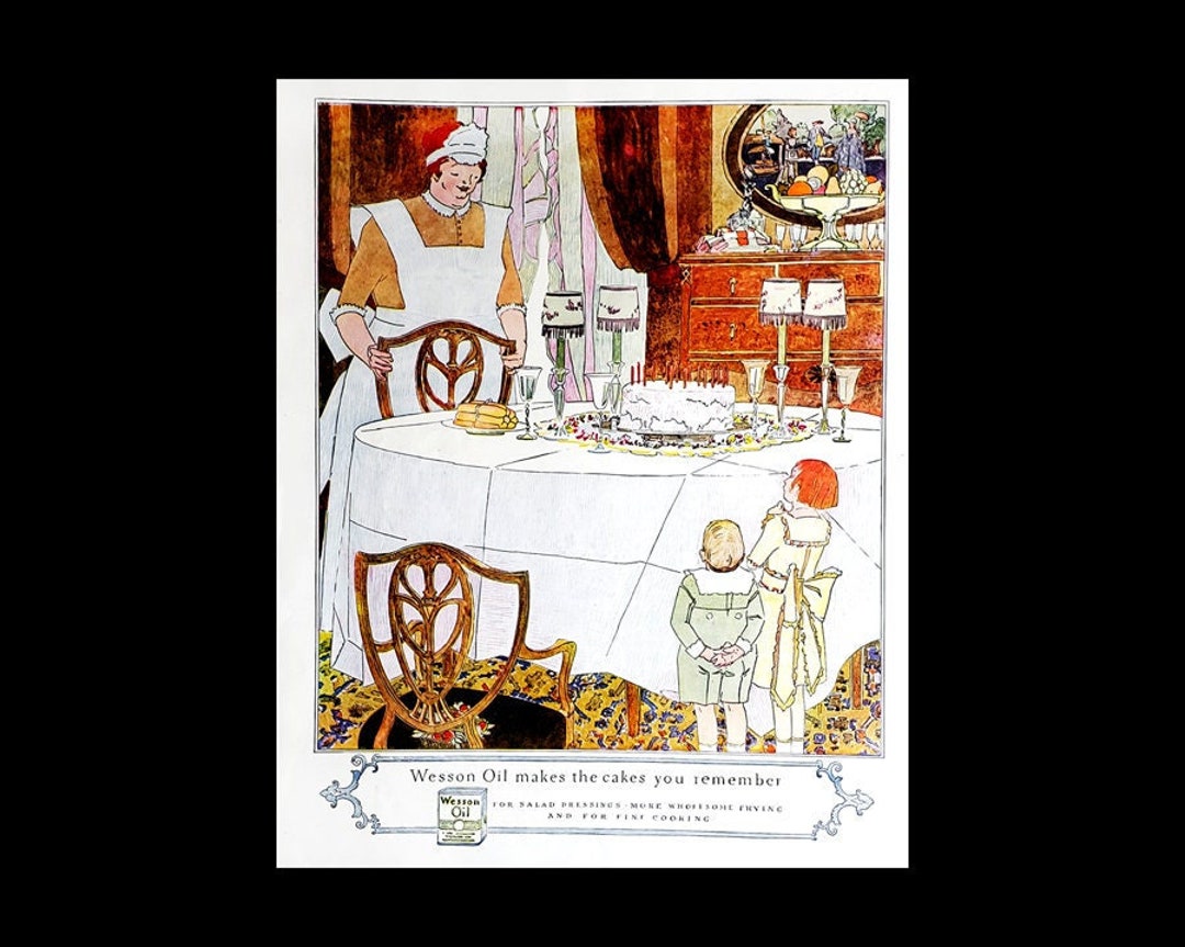 1920s Wesson Oil Magazine Ad, René Clarke Artwork - Etsy