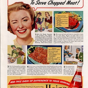 1940 Heinz 57 Ketchup Magazine Ad, Recipes in Ad - Etsy