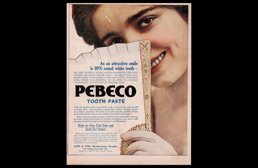 1914 Pebeco Tooth Paste Magazine Ad, Toothpaste, Bathroom Beauty ...