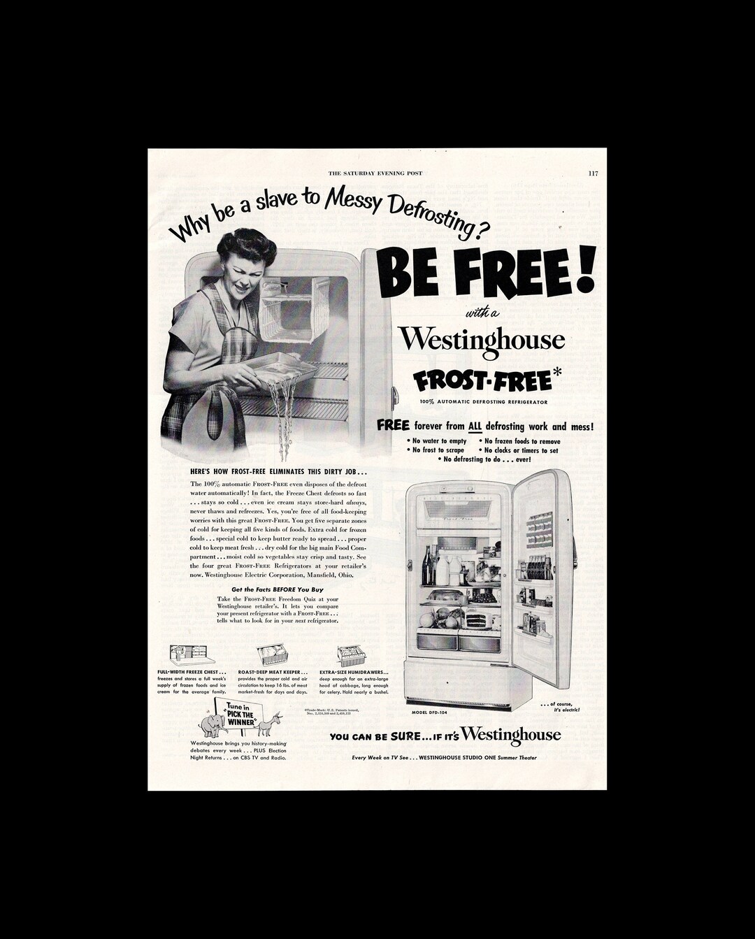 1952 Westinghouse Refrigerator Appliance Magazine Ad - Etsy