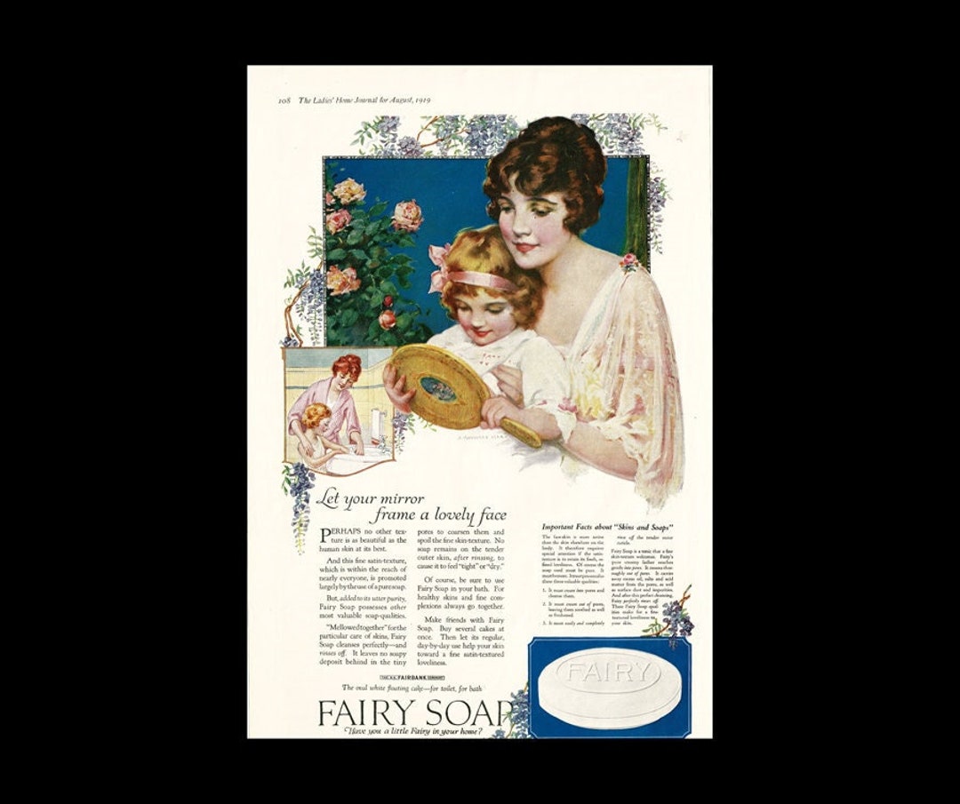 1919 Fairy Soap Magazine Ad, Bathroom Decor - Etsy