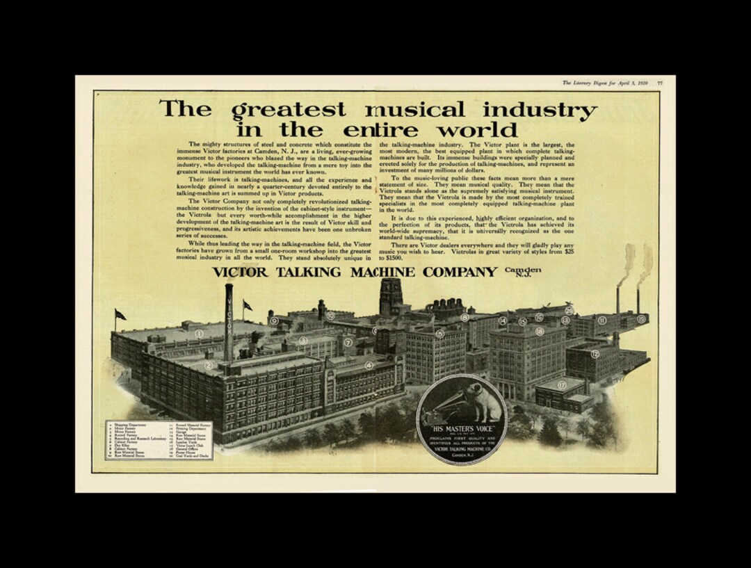 1920 Victor Victrola Talking Machine Company DOUBLE PAGE Magazine Ad - Etsy