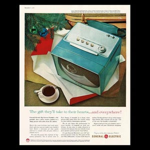 1957 General Electric Portable Television Retro Magazine Ad - Etsy