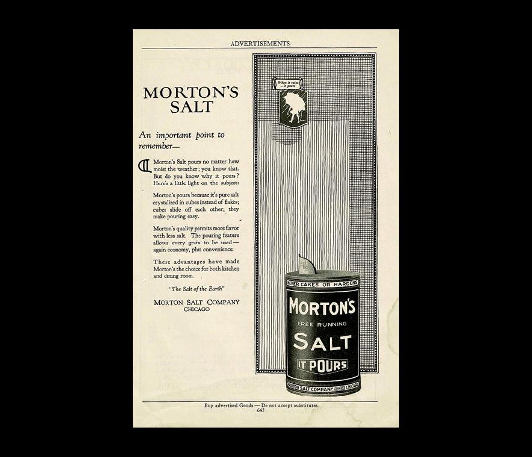 1920s Morton's Salt Magazine Ad - Etsy