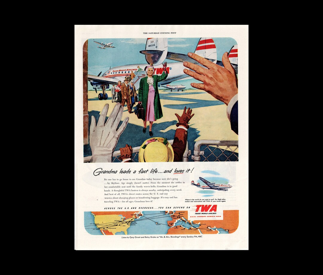 1951 TWA Airline Magazine Ad - Etsy