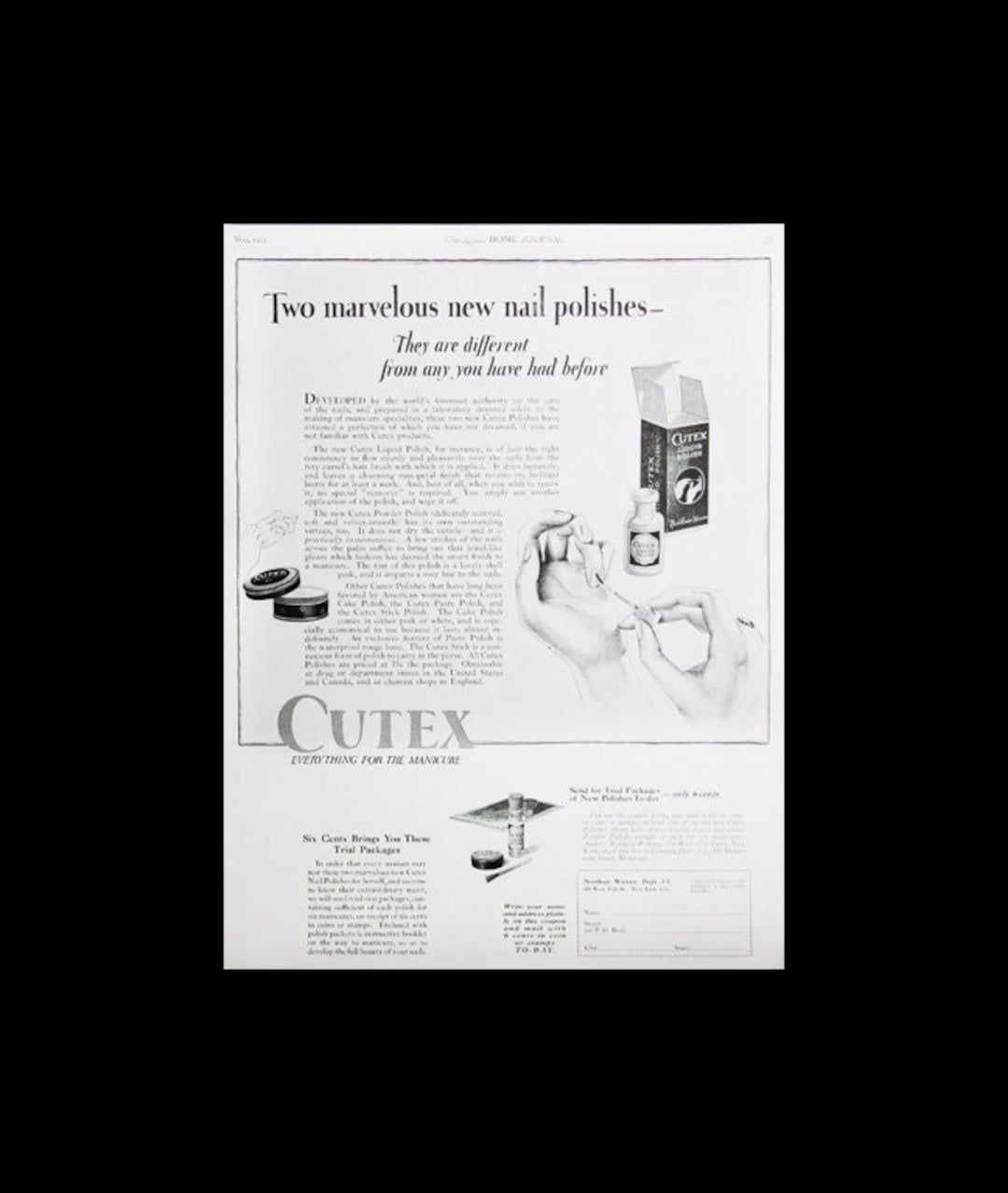 1923 Cutex Nail Polish Beauty Magazine Ad Nail Polish - Etsy