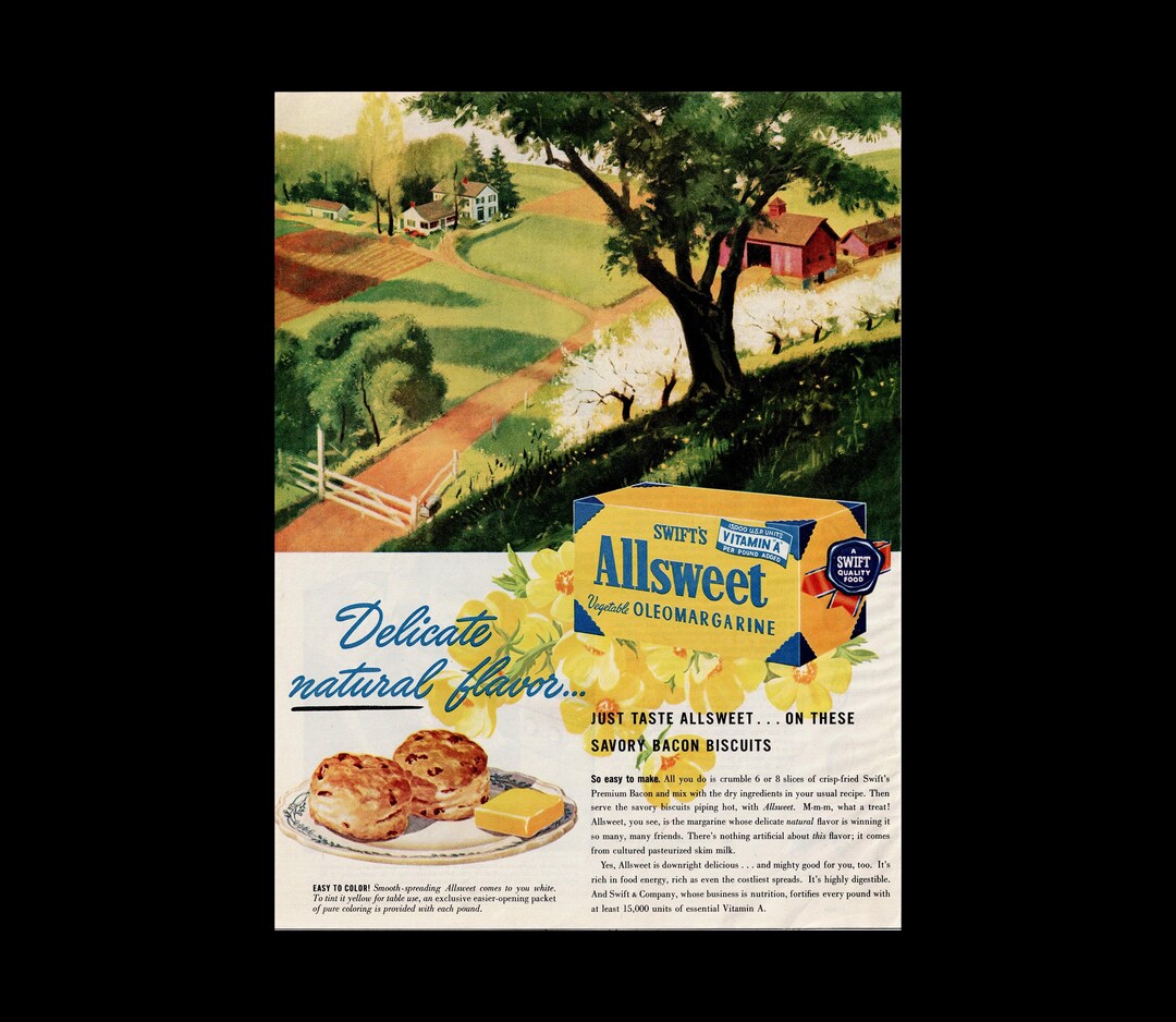 1948 Swift's Allsweet Oleomargarine Butter Magazine Ad - Etsy