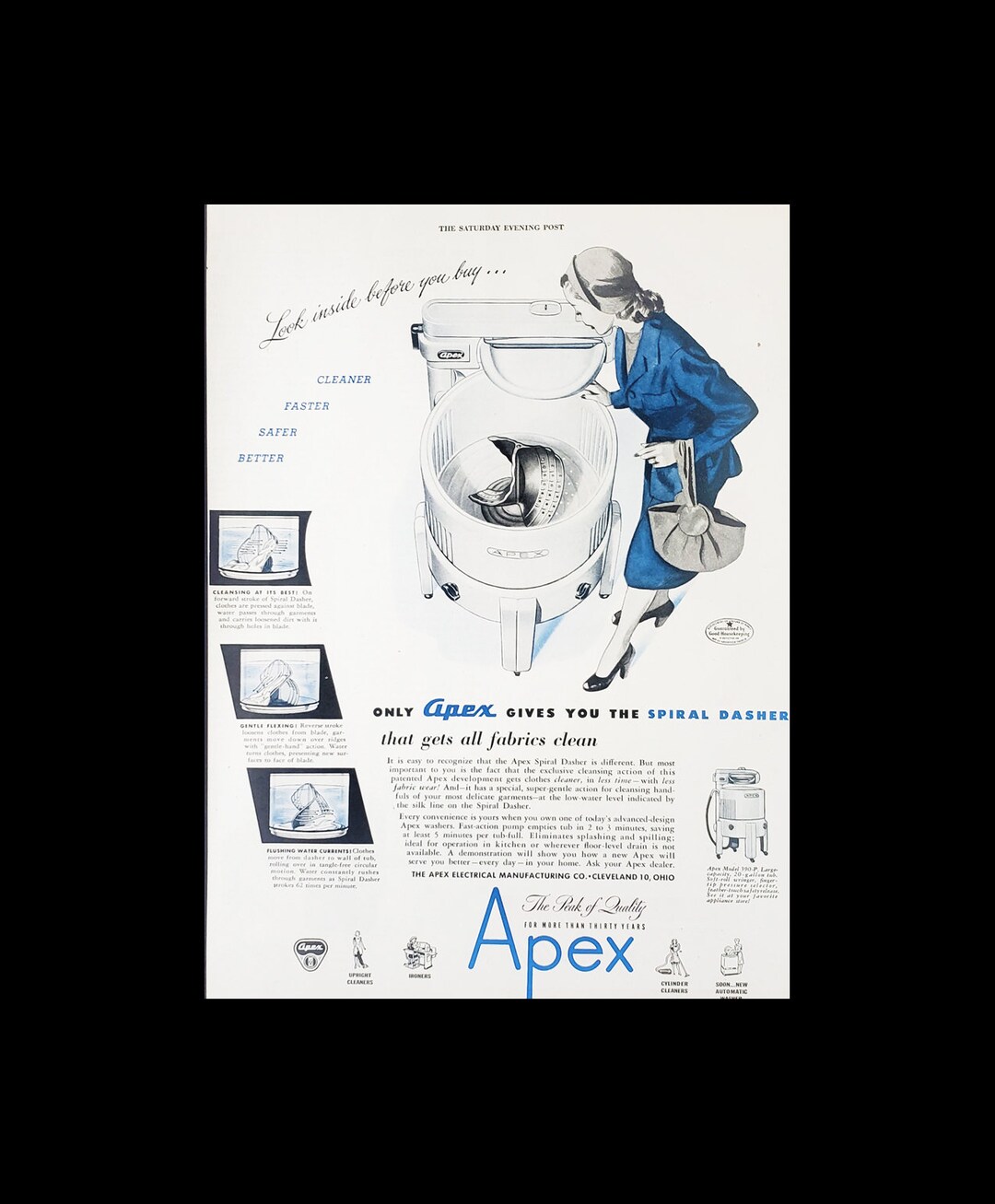 1947 Apex Spiral Dasher Washing Machine Magazine Ad - Etsy
