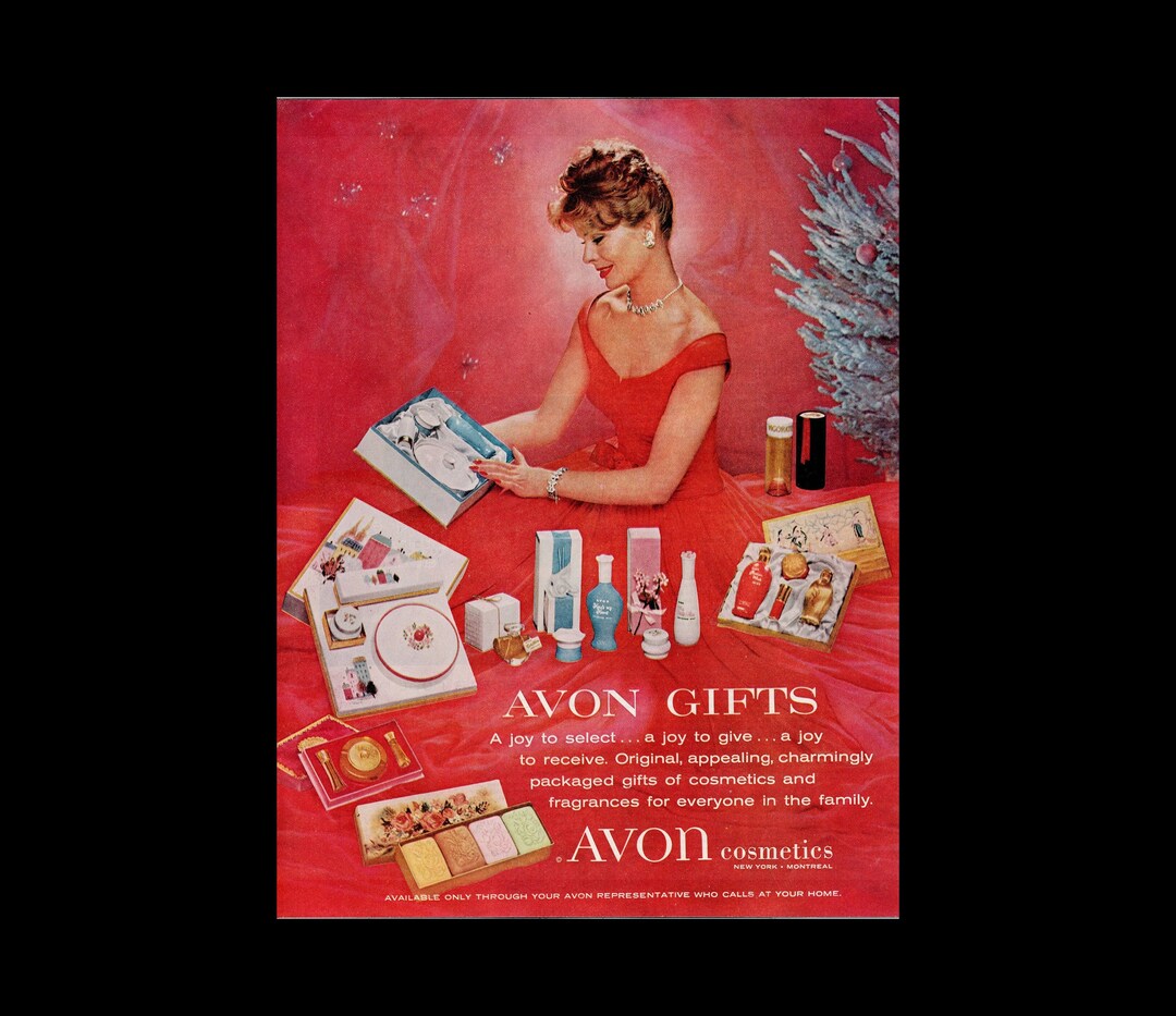 1959 Avon Cosmetics Beauty Original Magazine Ad: Christmas Holiday ...