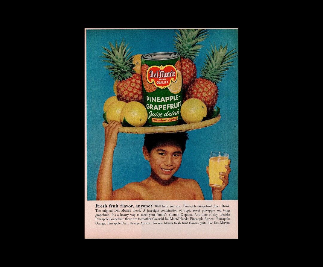 1962 Del Monte Hawaiian Pineapple Grapefruit Juice Magazine Ad - Etsy
