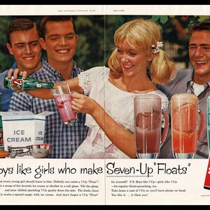 1960 7-up Soda Pop "ice Cream Float" Magazine Ad, 7up - Etsy