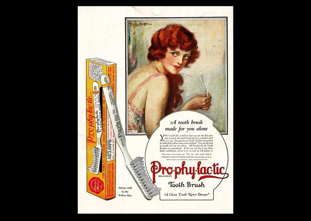 1923 Prophylactic Tooth Brush Magazine Ad, Lester Ralph Artwork, Tooth ...