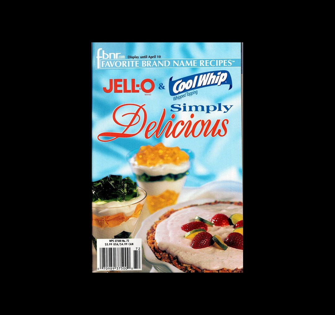 Jell-o & Cool Whip Simply Delicious Recipe Cookbook Booklet/pamphlet - Etsy