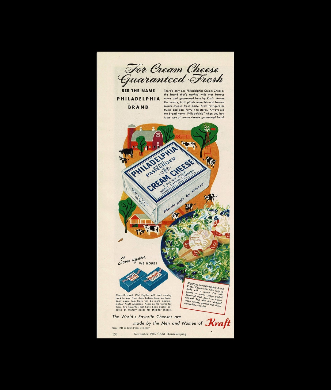 1945 Philadelphia Cream Cheese Magazine Ad - Etsy