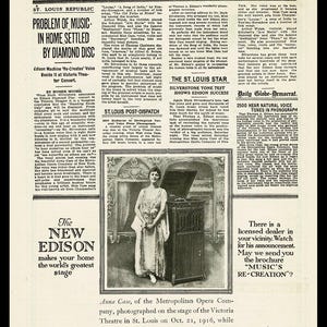 1917 Edison Talking Machine "anna Case Music Re-creation" Phonograph ...