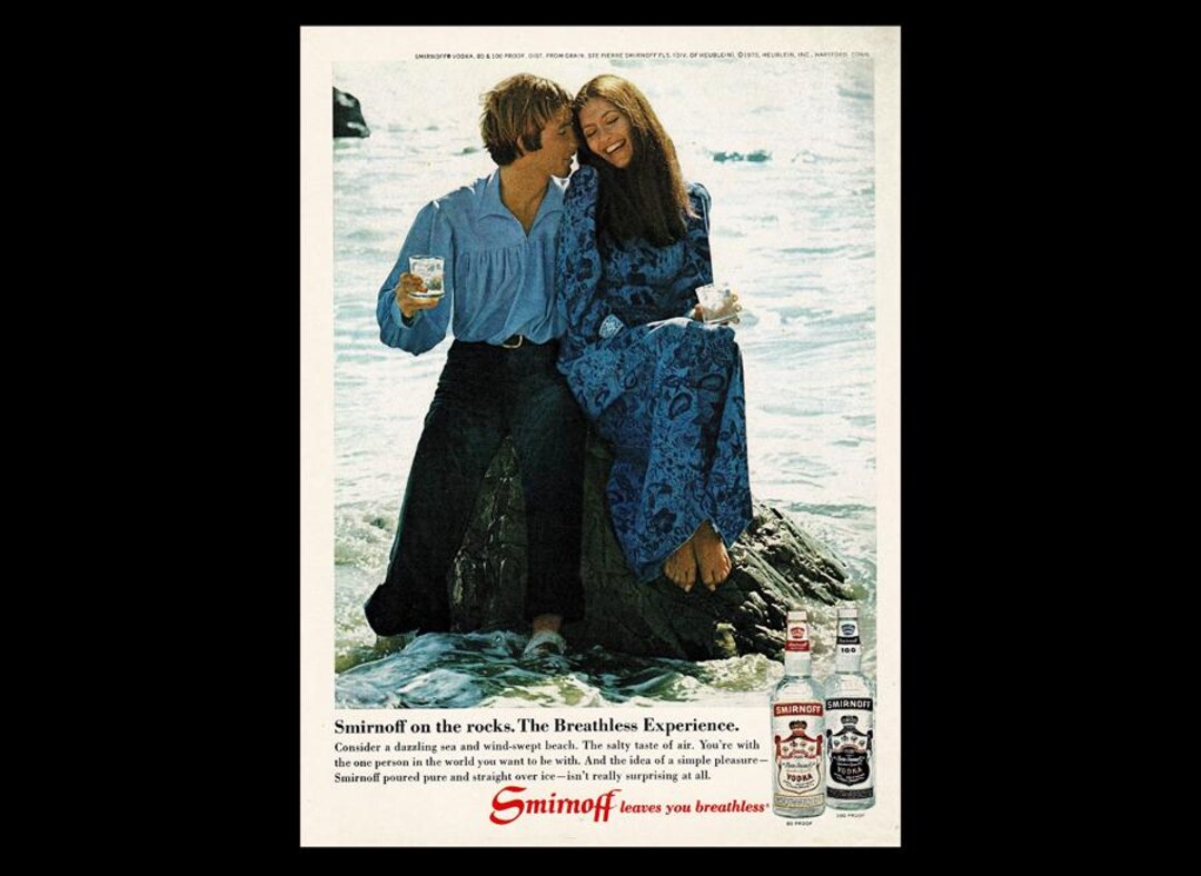 1968 Smirnoff Vodka "breathless" Magazine Ad, Groovy 60s Fashion, Ocean ...